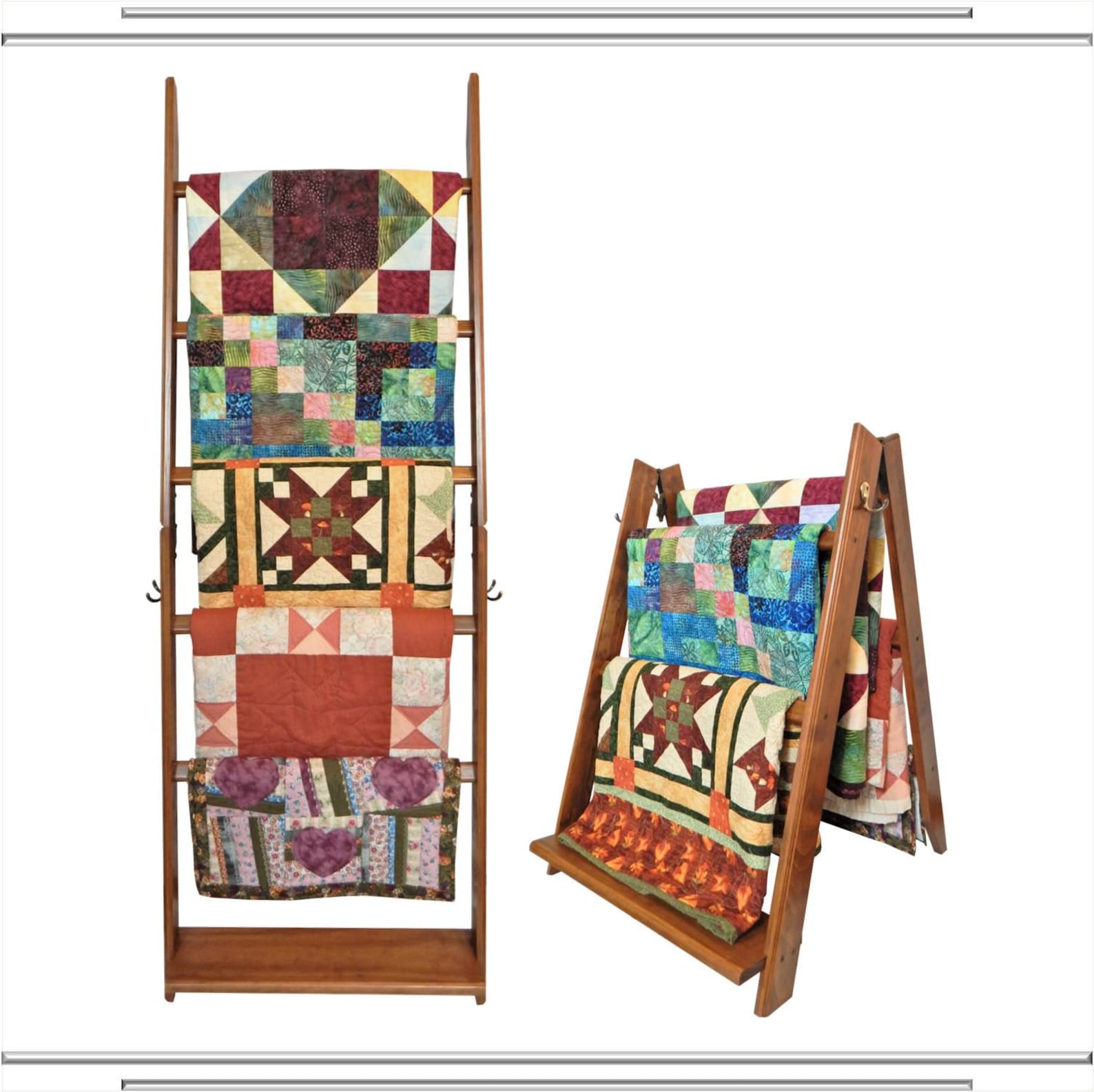 The Ladderrack Quilt Display Stand and Blanket Ladder, Rack Holds up to ...