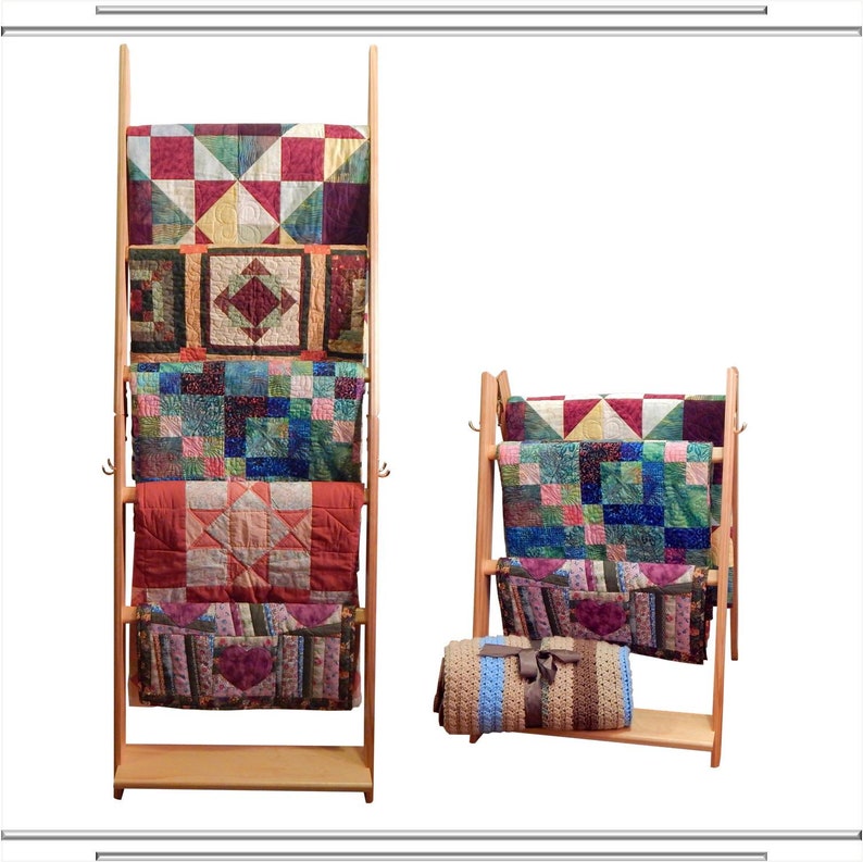The Ladderrack Quilt Display Stand and Blanket Ladder, Rack Holds up to ...