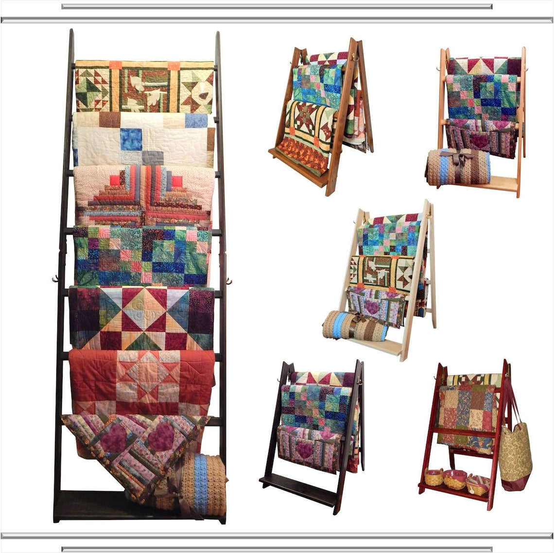 The Ladderrack Quilt Display Stand and Blanket Ladder, Rack Holds up to ...