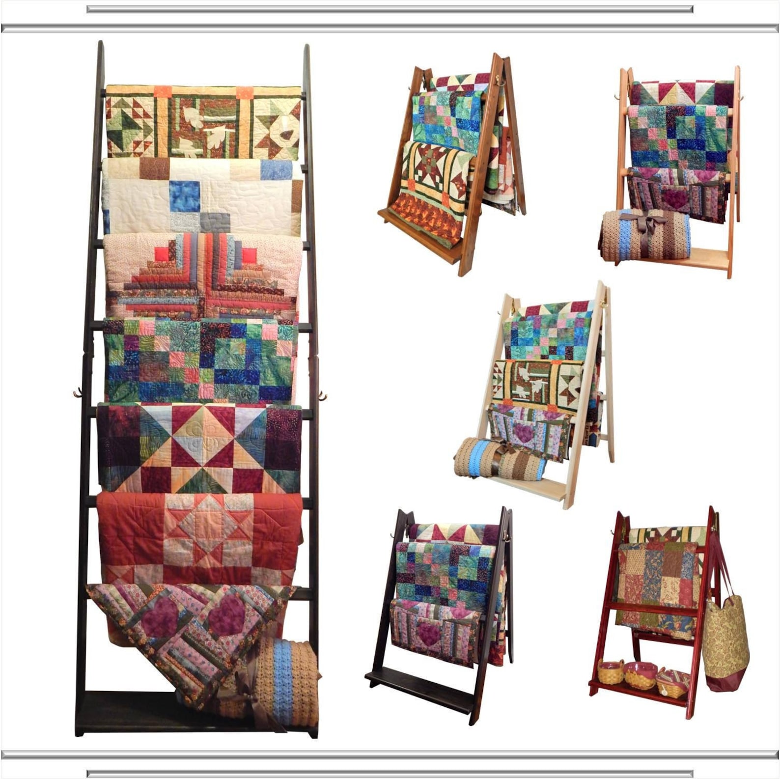 The Ladderrack Quilt Display Stand and Blanket Ladder, Rack Holds up to ...