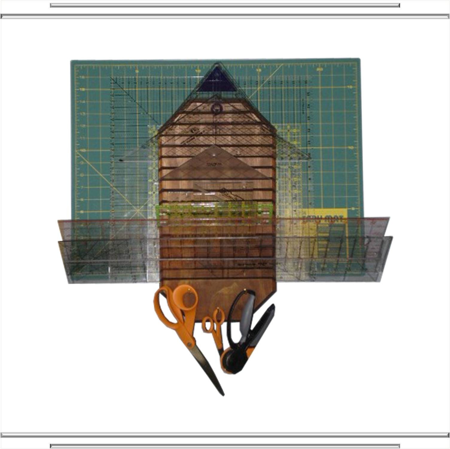 Rule-it-all STORUM Wall-mount Quilting Ruler Organizer. A Solid Wood ...