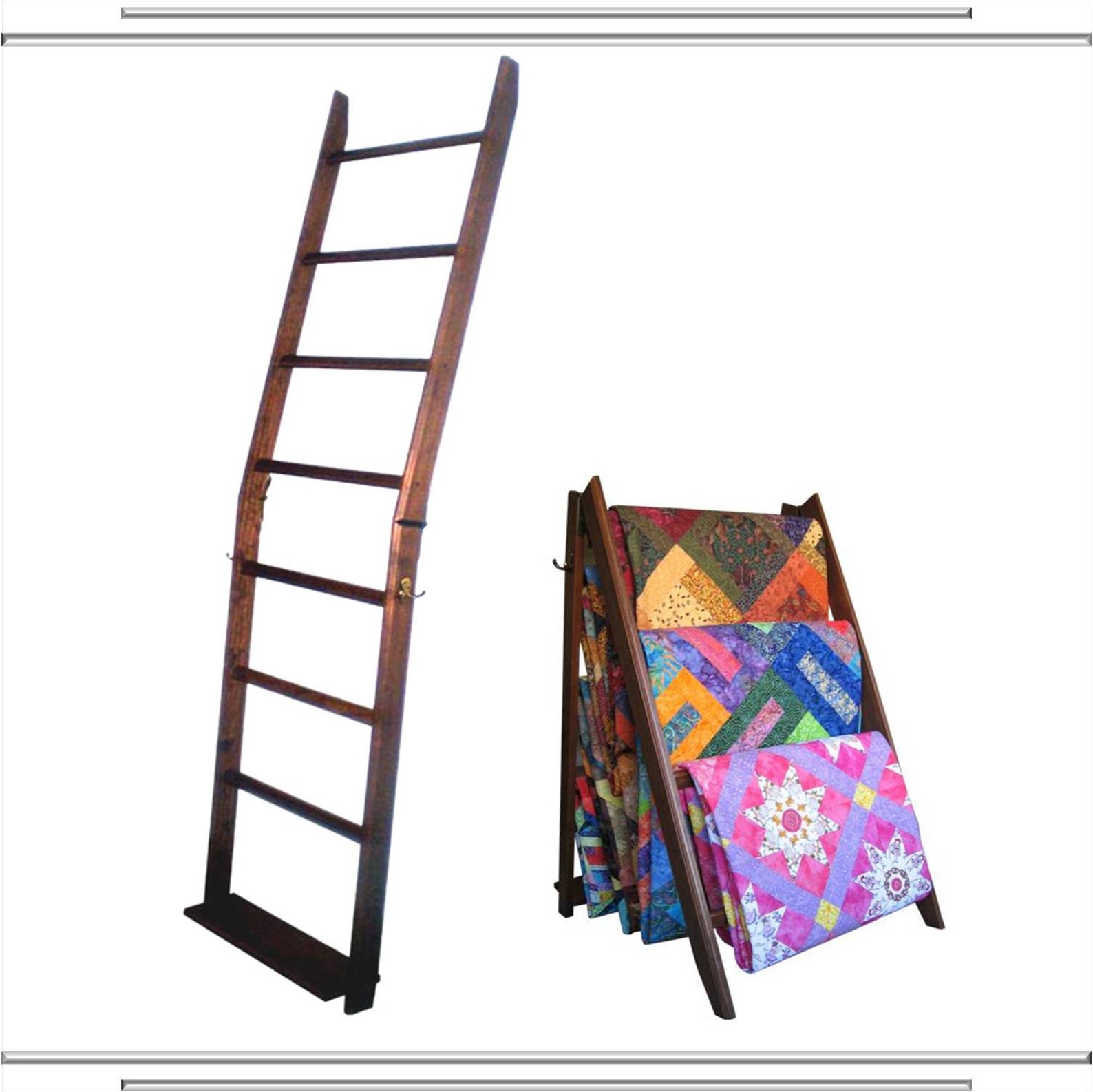 The Ladderrack Quilt Display Stand and Blanket Ladder, Rack Holds up to ...