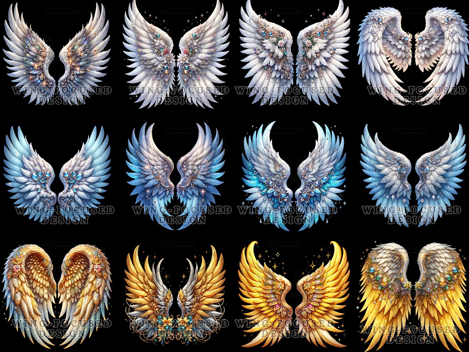 48 PNG Angel Wings Halo Clipart Gift Heaven Wings Angel Feather Custom ...