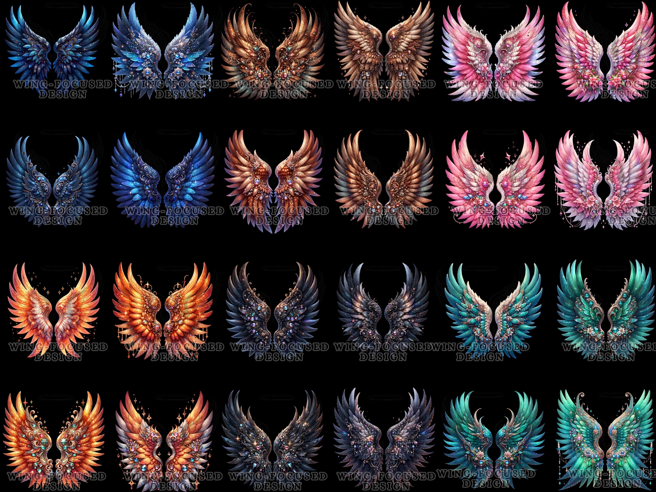 48 PNG Angel Wings Halo Clipart Gift Heaven Wings Angel Feather Custom ...