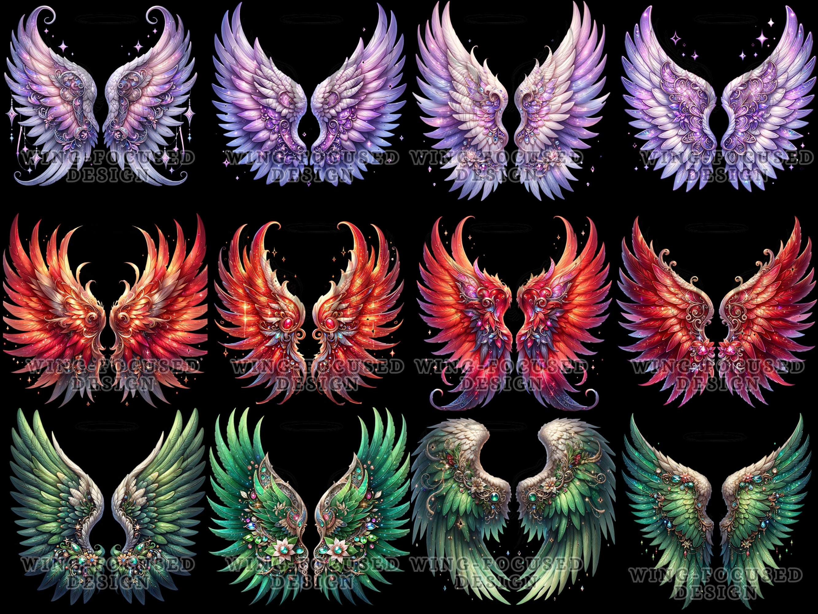 48 PNG Angel Wings Halo Clipart Gift Heaven Wings Angel Feather Custom ...