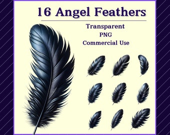 16 White Angel Feathers Realistic PNG Clip Art Heavenly Angel Wings ...