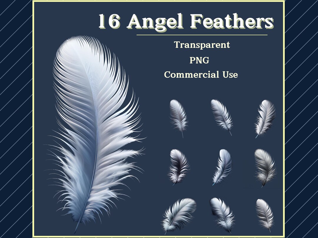 16 White Angel Feathers Realistic PNG Clip Art Heavenly Angel Wings ...
