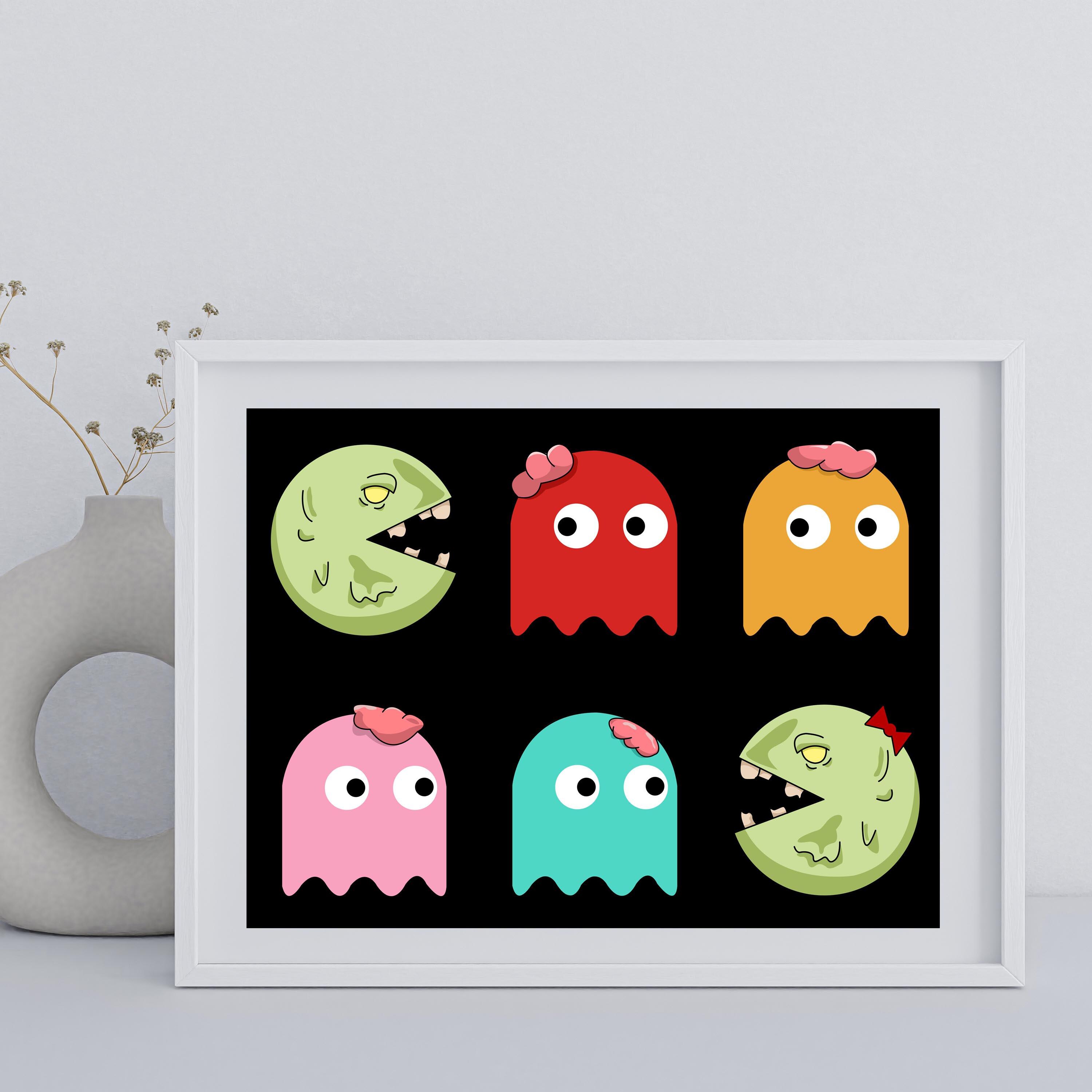 Zombie Pac-man Halloween Digital Art Spooky Ms. Pac-man & Ghosts ...