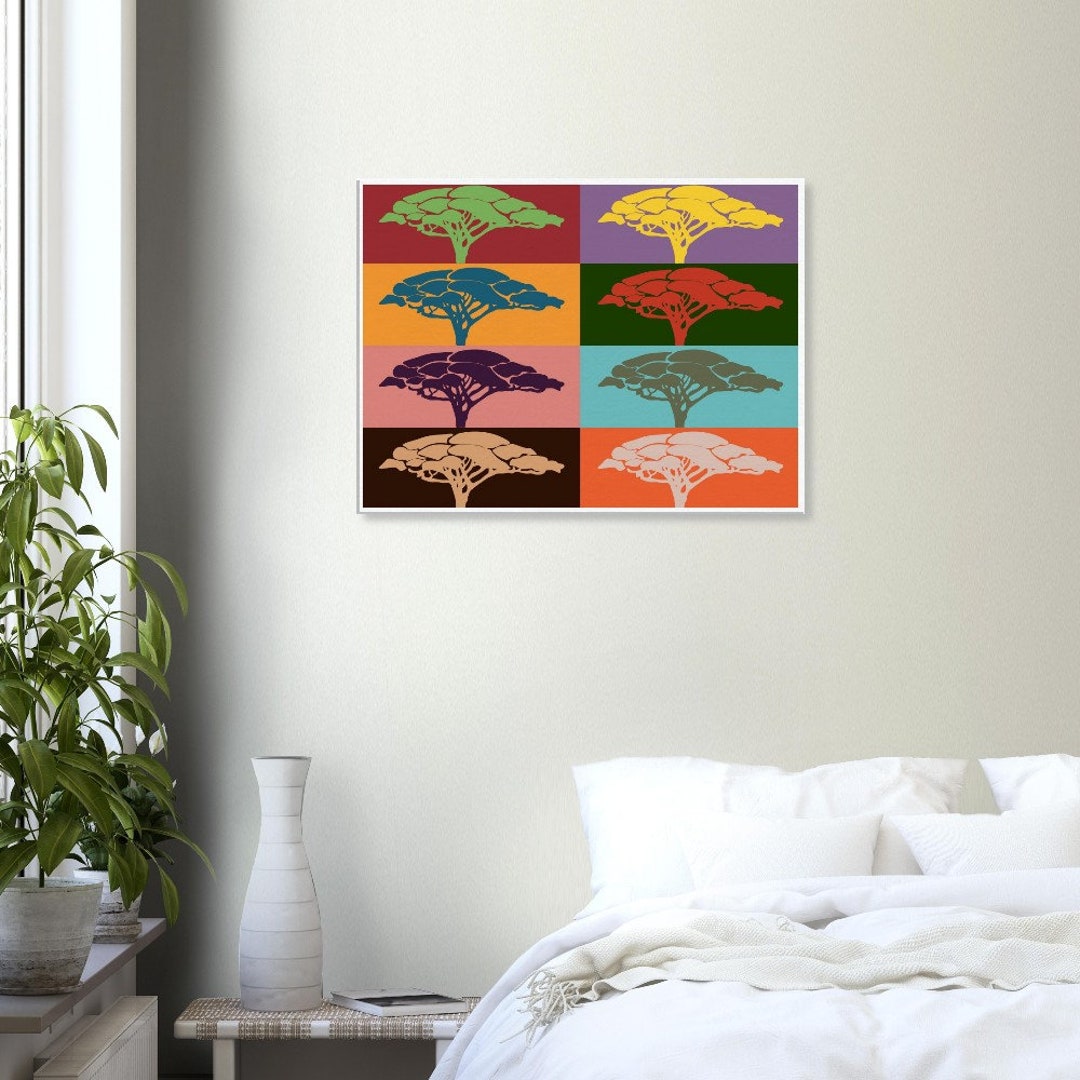 ACACIA TREE Silhouettes in Autumn Colors Pop Art Canvas Print, Fine Art ...
