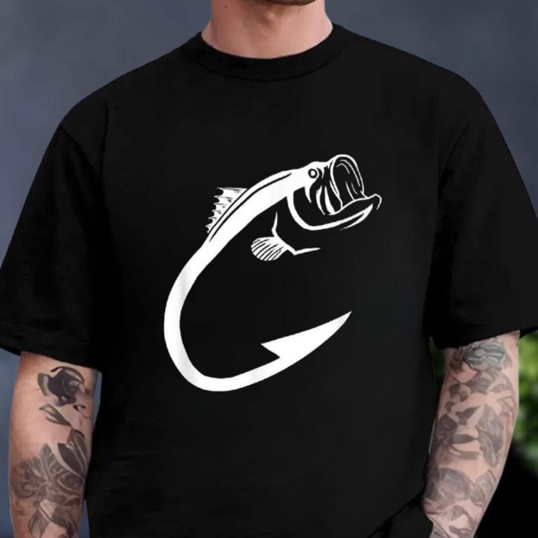 Comfort Colors Fish Hook Shirt, Fish Hook Graphic Shirt, Fish Shirt ...