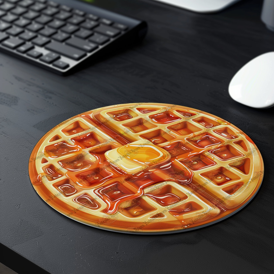 Round Mouse Pad Waffle Computer Mat Desktop Mousepad Desk Top Office ...