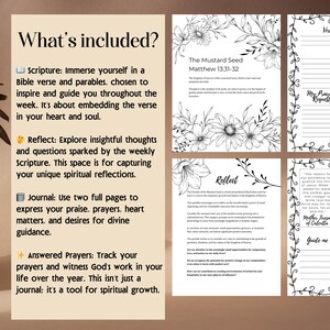 Prayer Journal Printable Template With 52 Week Scripture & Reflections ...