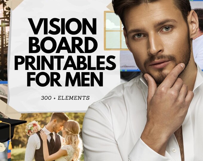 Vision Board Printables for Men, 300 Inspiring Pictures, Words and ...