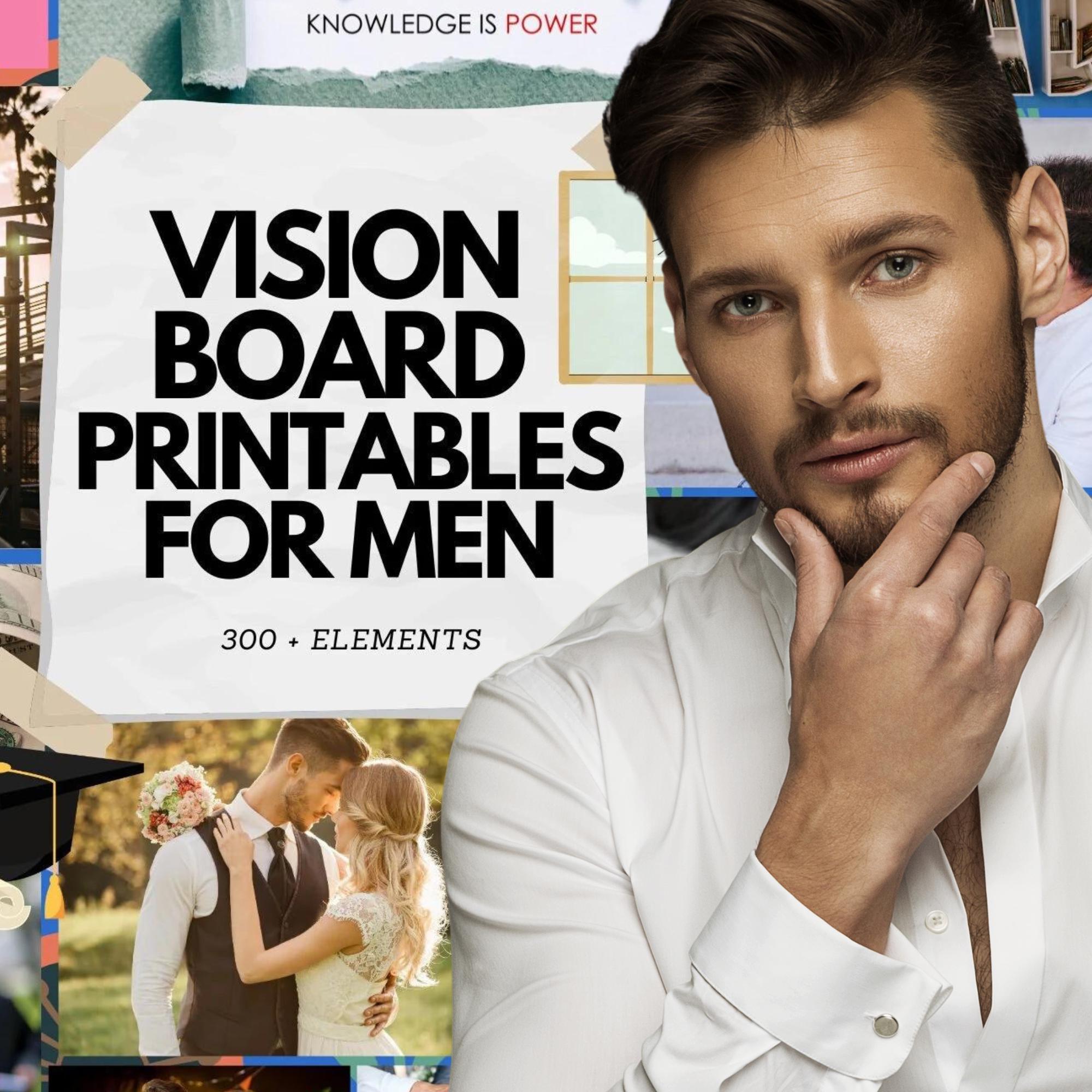 Vision Board Printables for Men, 300 Inspiring Pictures, Words and ...