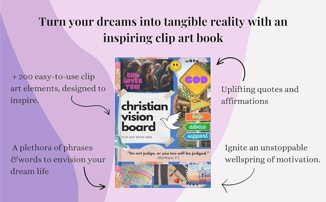 Christian Vision Board Kit, Prayer Vision Board Printable, Kit Board ...