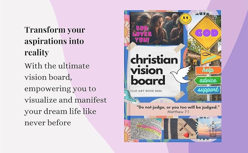 Christian Vision Board Kit, Prayer Vision Board Printable, Kit Board ...