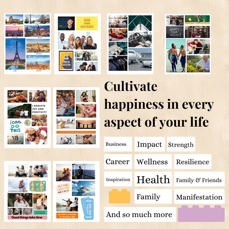 Vision Board Printables for Men, 300 Inspiring Pictures, Words and ...