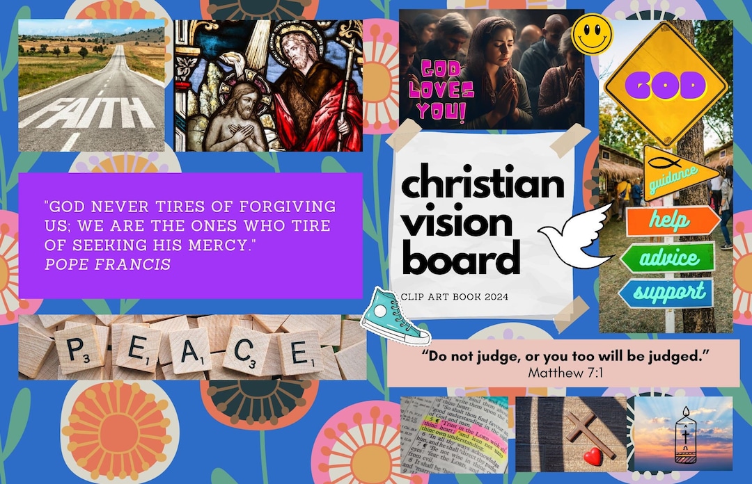 Christian Vision Board Kit, Prayer Vision Board Printable, Vision Board ...