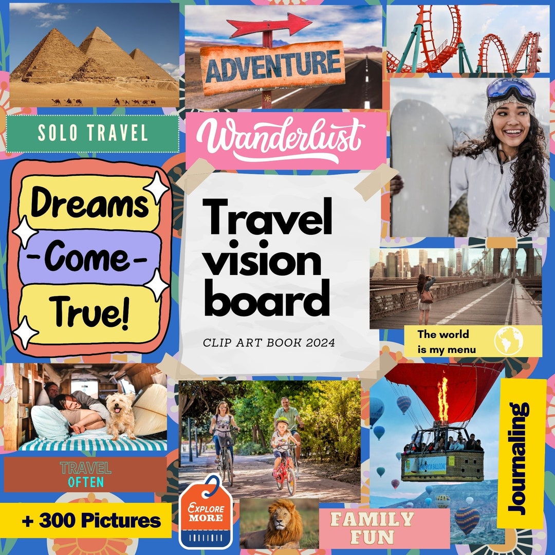Printable Travel Vision Board Clip Art Book With an Awesome Collection ...