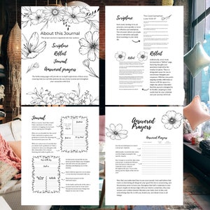 Prayer Journal Printable Template With 52 Week Scripture & Reflections ...