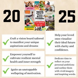 2025 Vision Board Printables, 500 Images, Words, Affirmation Cards ...
