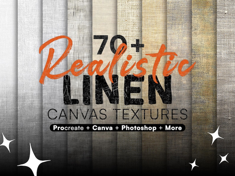 Linen Canvas Set Digital Paper Texture Overlay Kit for Procreate ...