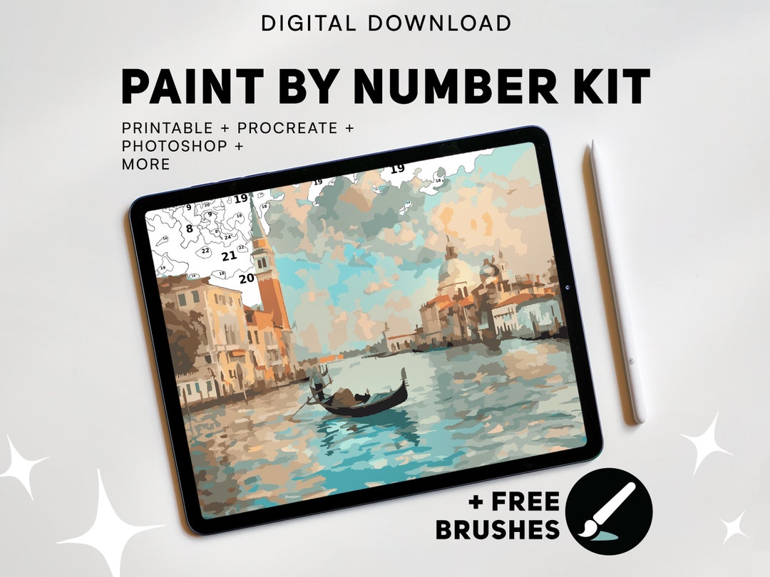Paint by Number Kit Digital Download Printable Art Set Photoshop ...