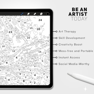 Digital Paint by Number Kit Printable Art Set Template Procreate ...