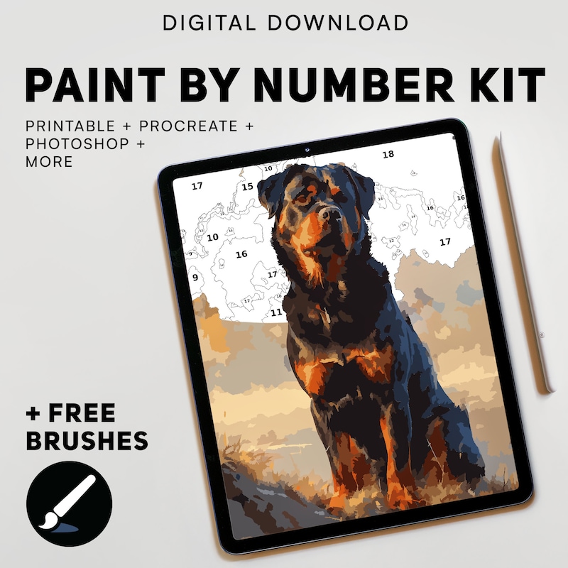 Paint by Number Dog - Etsy
