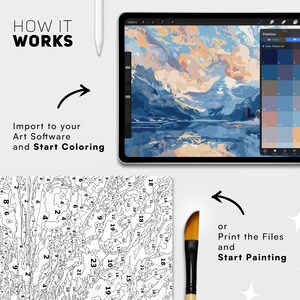 Digital Paint by Number Kit Printable Art Set Template Procreate ...