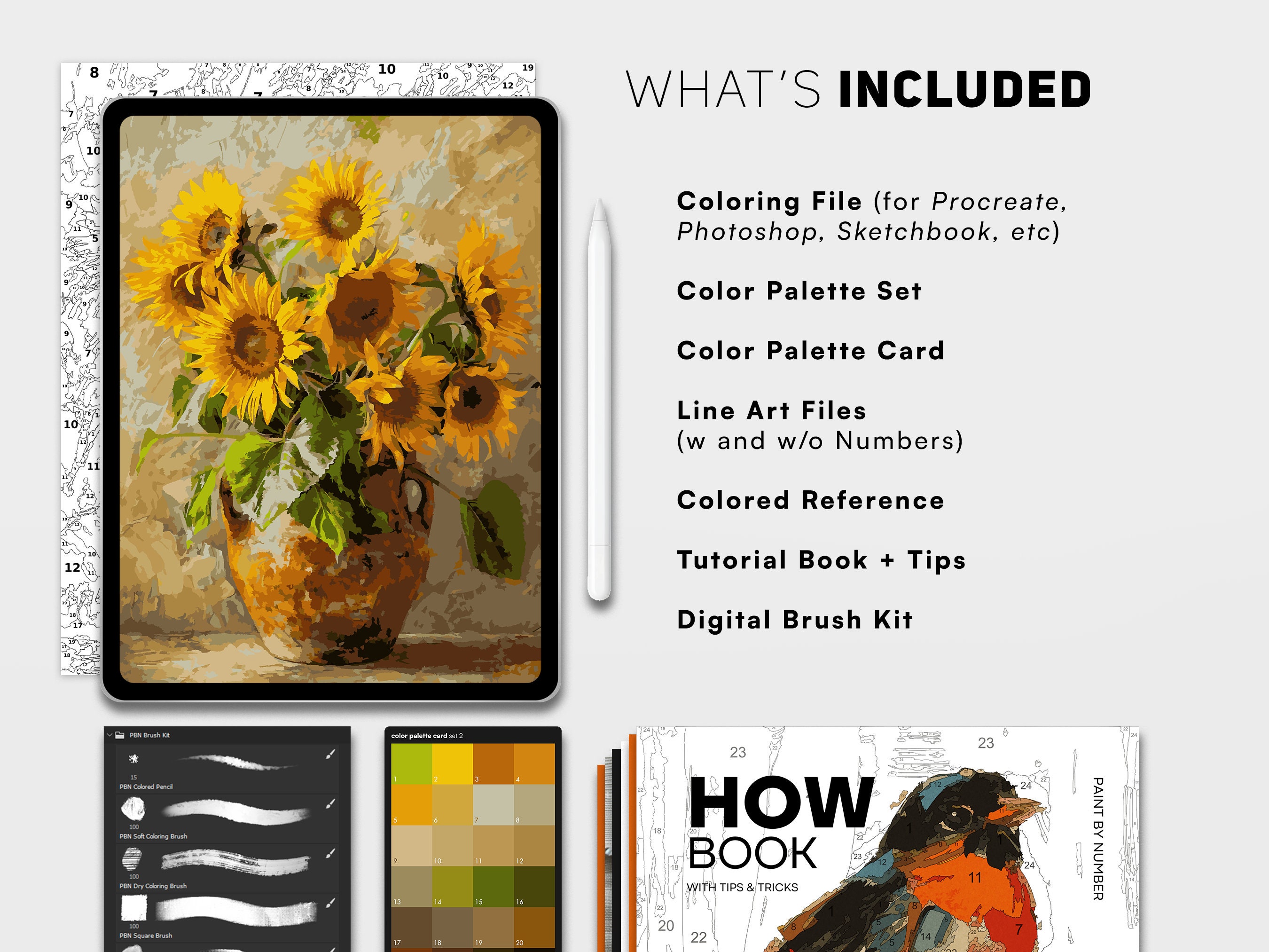 Paint by Number Kit Digital Download Printable Art Set Photoshop ...