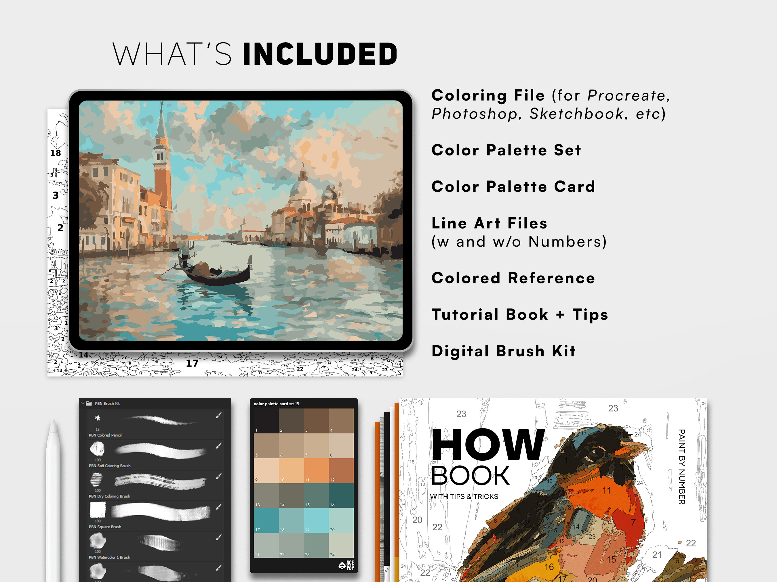 Paint by Number Kit Digital Download Printable Art Set Photoshop ...