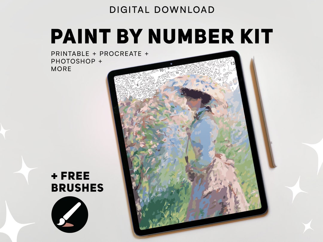 Paint by Number Kit Digital Download Printable Set Photoshop Procreate ...