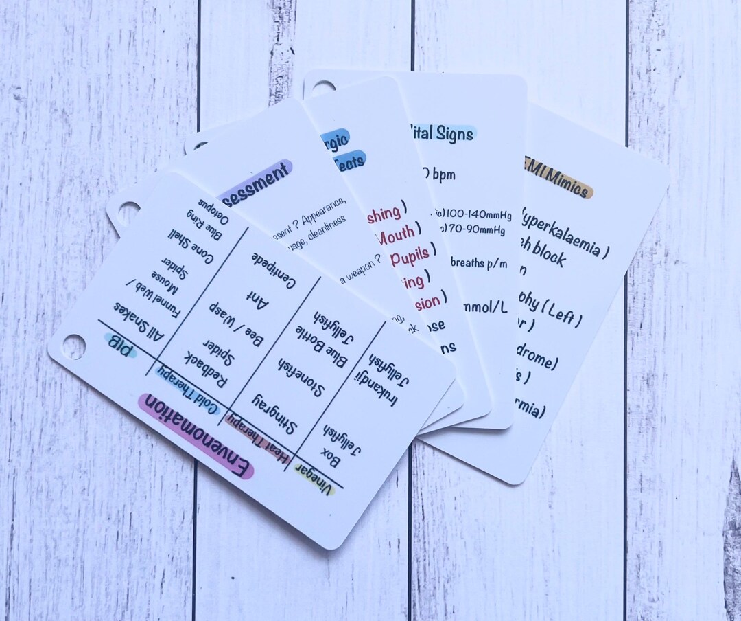 Paramedic Reference Cards - Extra Set 1 - Etsy
