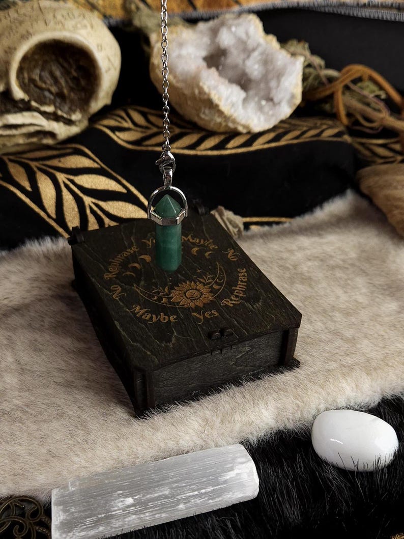 Pendulum Board Tarot Card Holder and Box, Oracle Card of the Day, Pendulum Stone, Spiritual ...