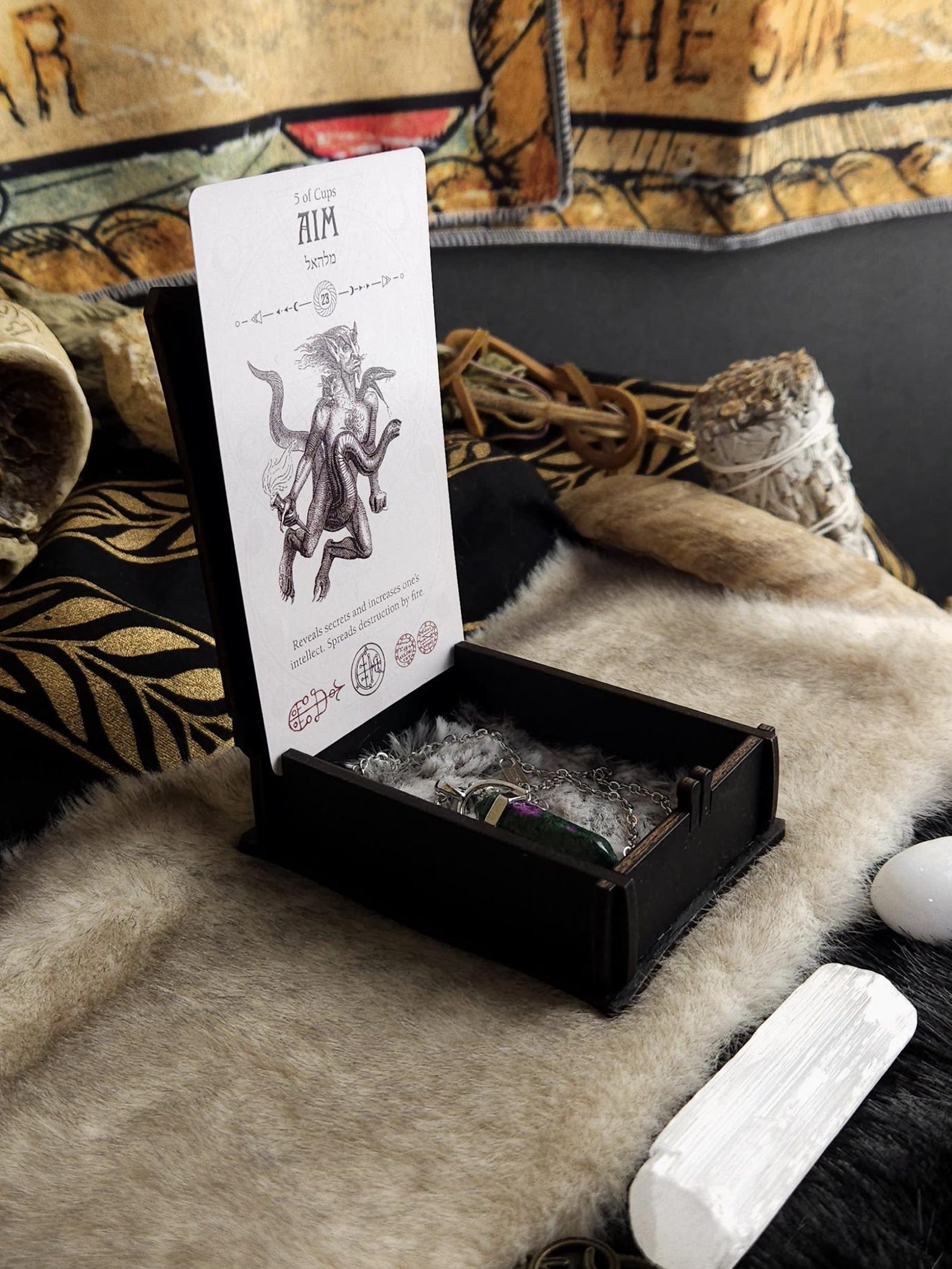 Pendulum Board Tarot Card Holder and Box, Oracle Card of the Day ...