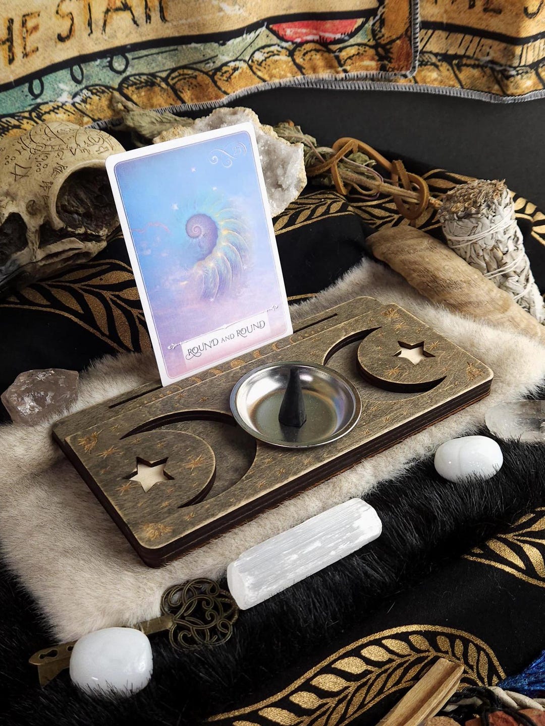 Tarot Card Stand, Oracle Card of the Day, Occult Decor, Occult Incense ...