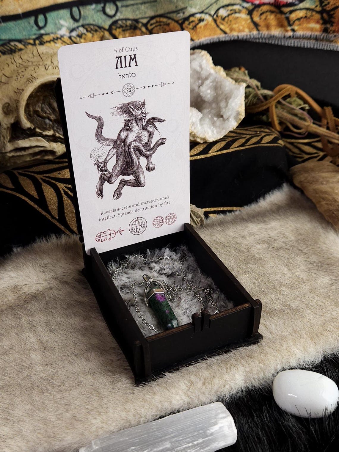 Pendulum Board Tarot Card Holder and Box, Oracle Card of the Day ...