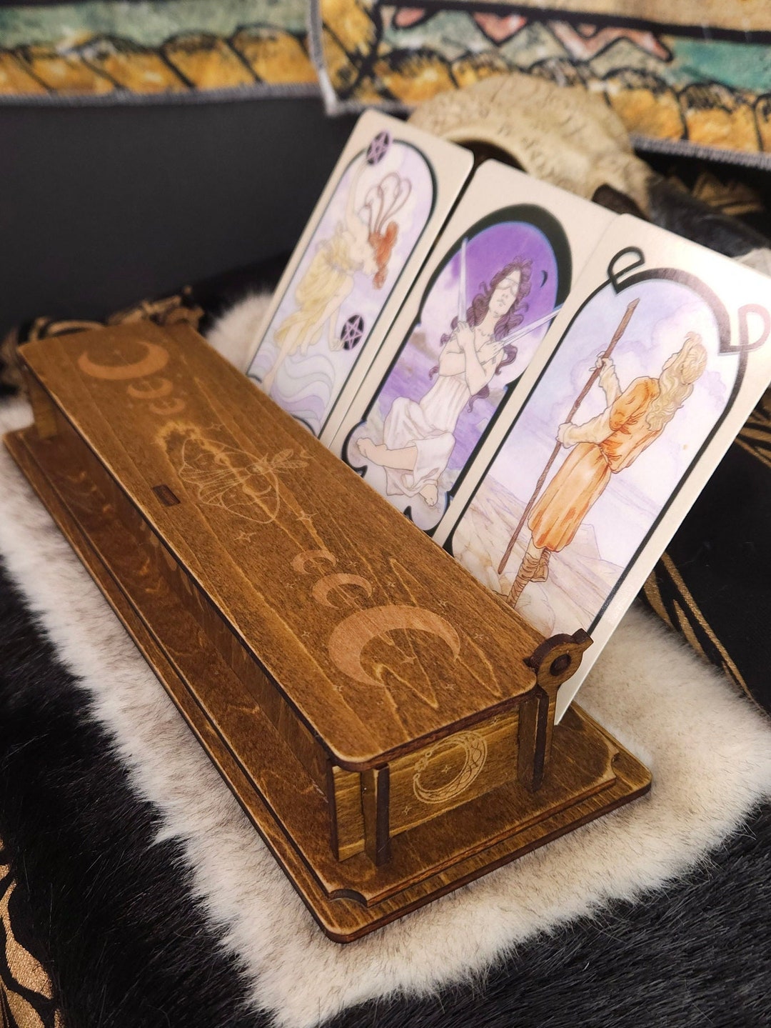 Oracle Card Holder and Box, Oracle Card of the Day, Occult Decor ...