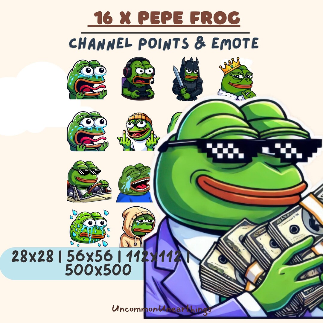 Frog Emotes for Twitch, 16 Meme Frog Pack With Channel Points | Funny ...