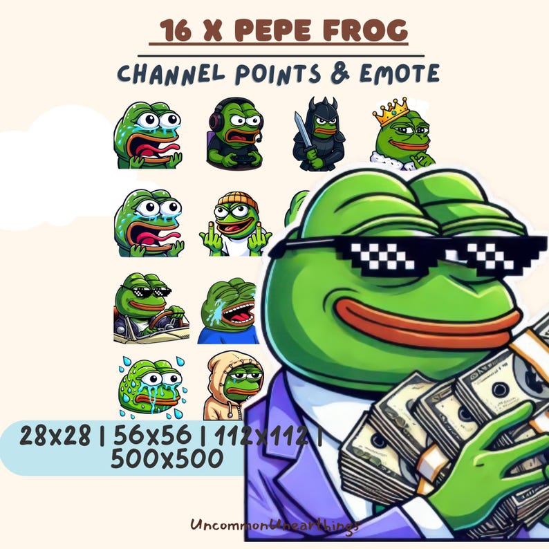 Frog Emotes for Twitch, 16 Meme Frog Pack With Channel Points | Funny ...