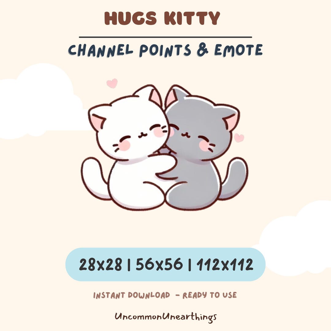 Hugs Kitty Emote: Kawaii Anime Cat for Twitch & Discord (instant ...