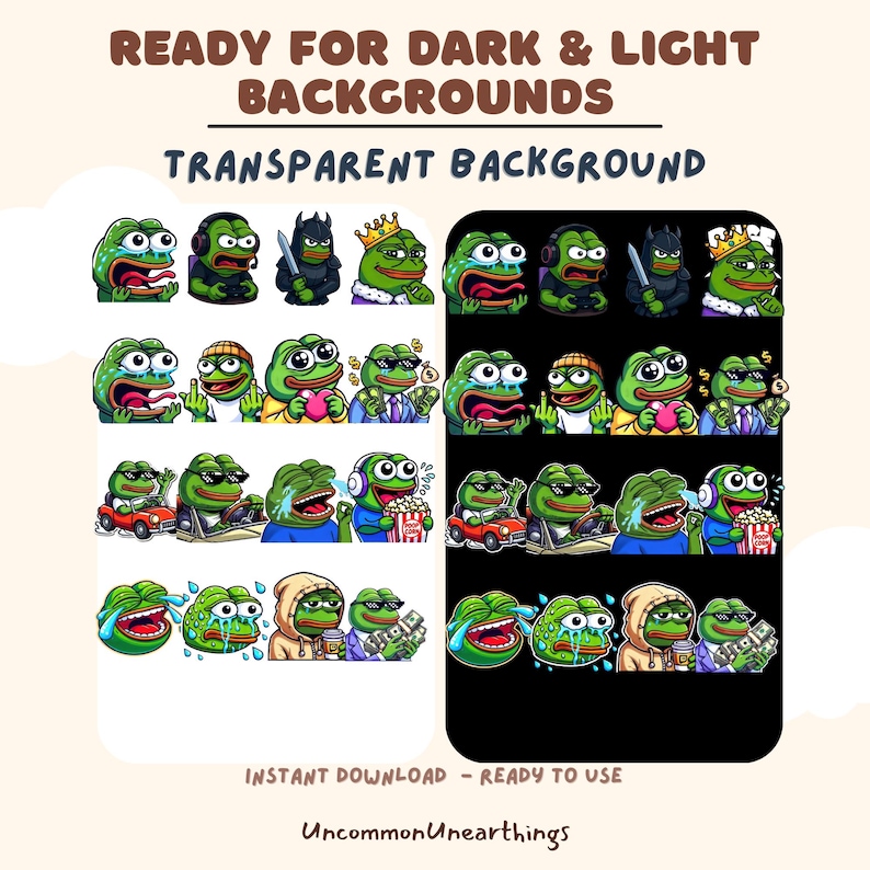Frog Emotes for Twitch, 16 Meme Frog Pack With Channel Points | Funny ...