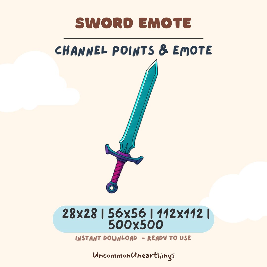 Sword Emote - Channel Points & Emote for Twitch - Digital Download for ...