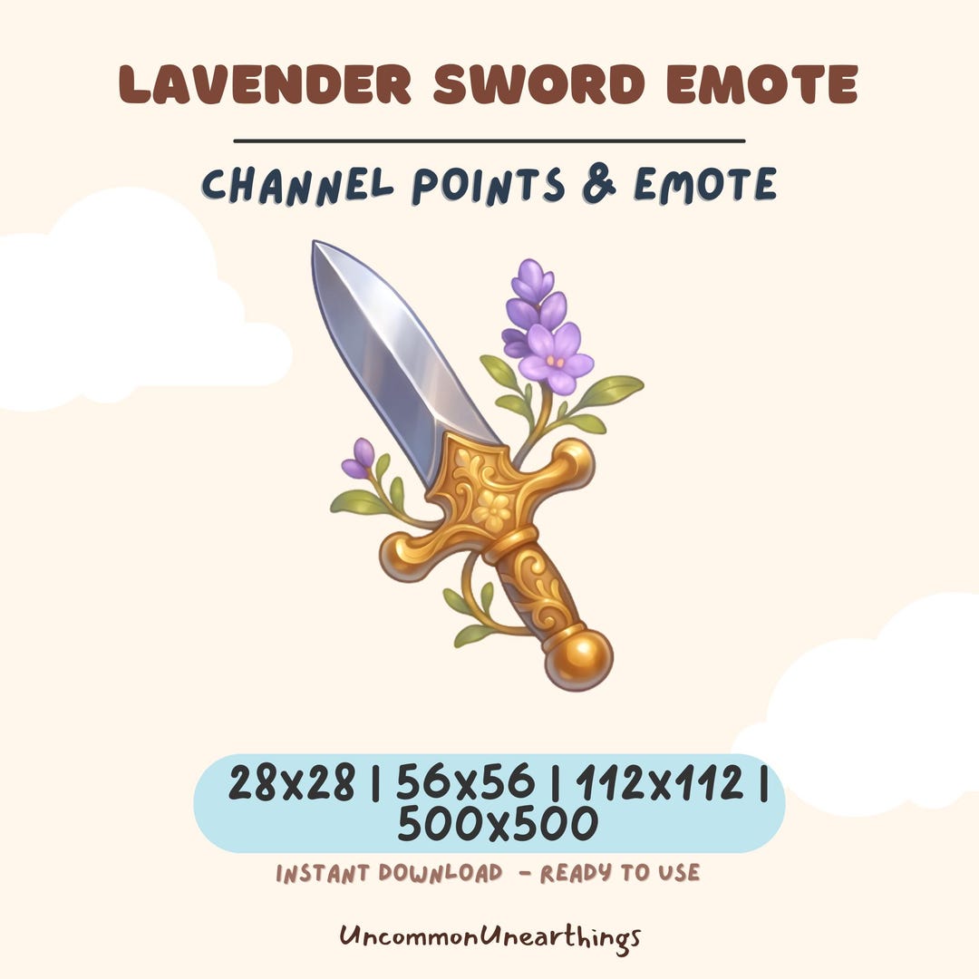 Lavender Sword Emote | Cottagecore Gaming Icon (digital Download) - Etsy