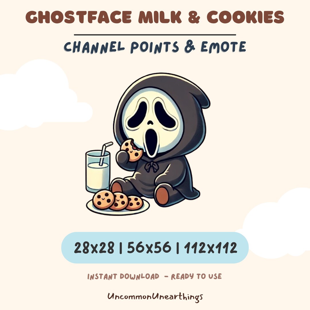 Kawaii Ghostface Emote Cute Christmas Ghost Stickers for Twitch ...