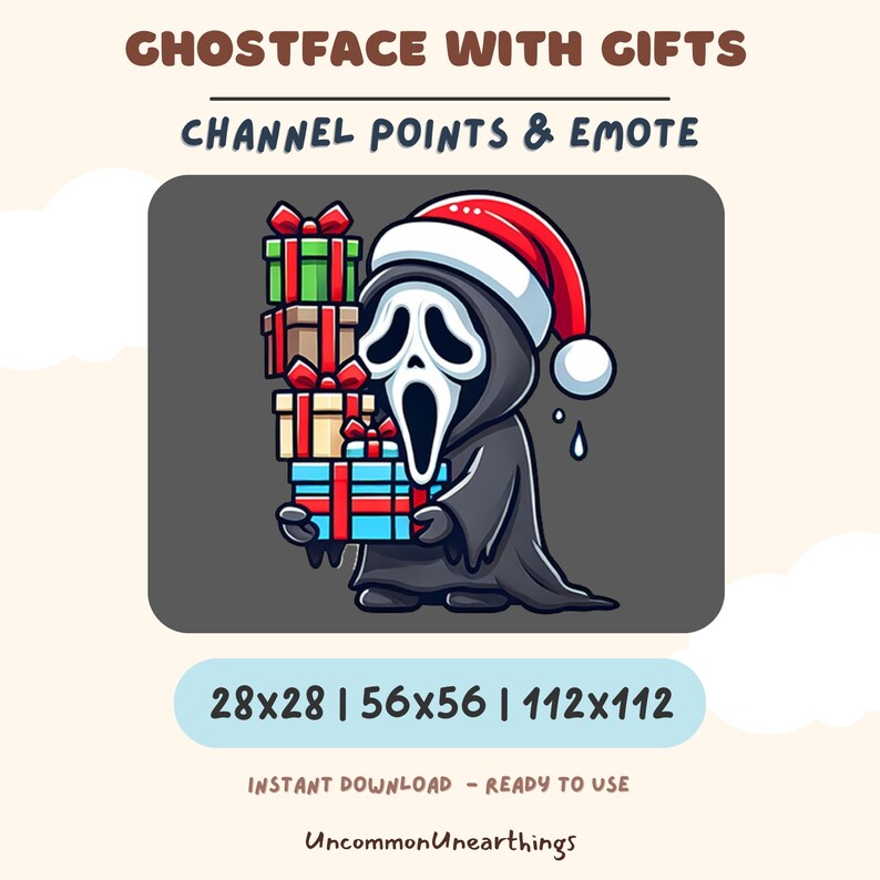 Ghostface Emote Cute Ghost Stickers for Twitch, Discord, Youtube ...