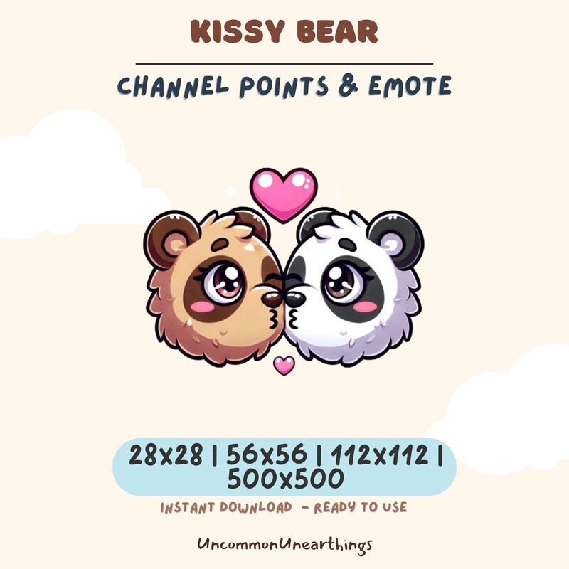 Kawaii Bear Kiss - Etsy