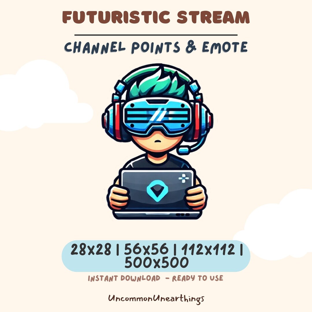 Futuristic Stream Channel Points Emote VR Gaming Twitch Emotes Discord ...