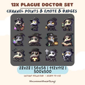 Plague Doctor Emote Set | Spooky Emote | Creepy Emote | Horror | Twitch ...